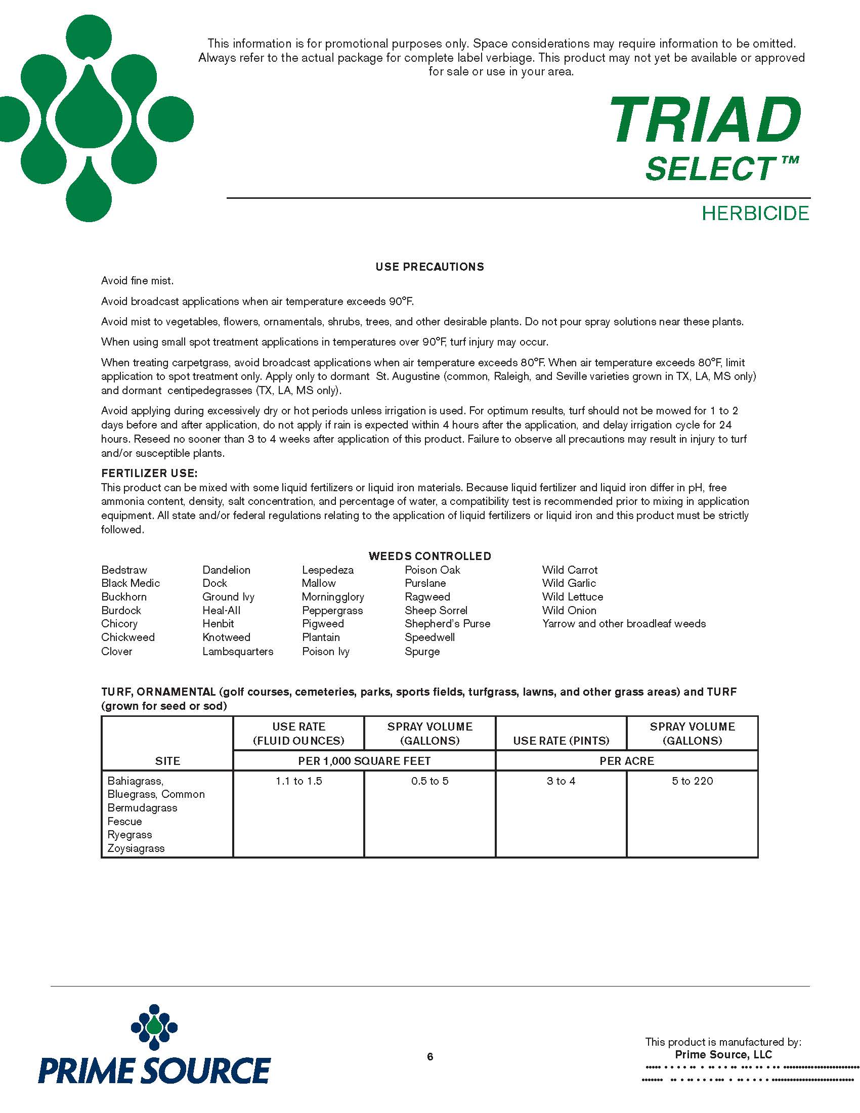 Triad Select Herbicide Broadleaf Weed Control | Landscape Material ...