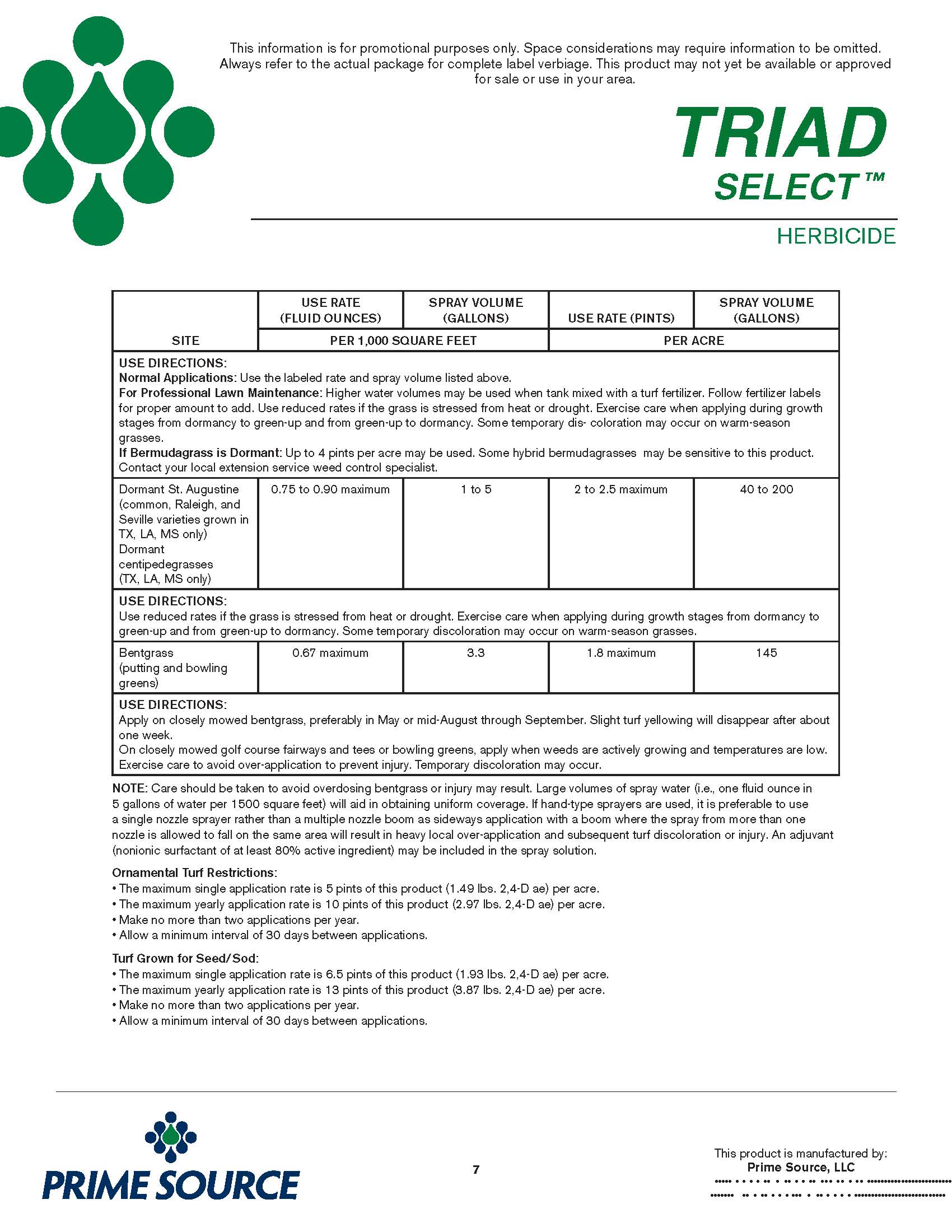 Triad Select Herbicide Broadleaf Weed Control | Landscape Material ...