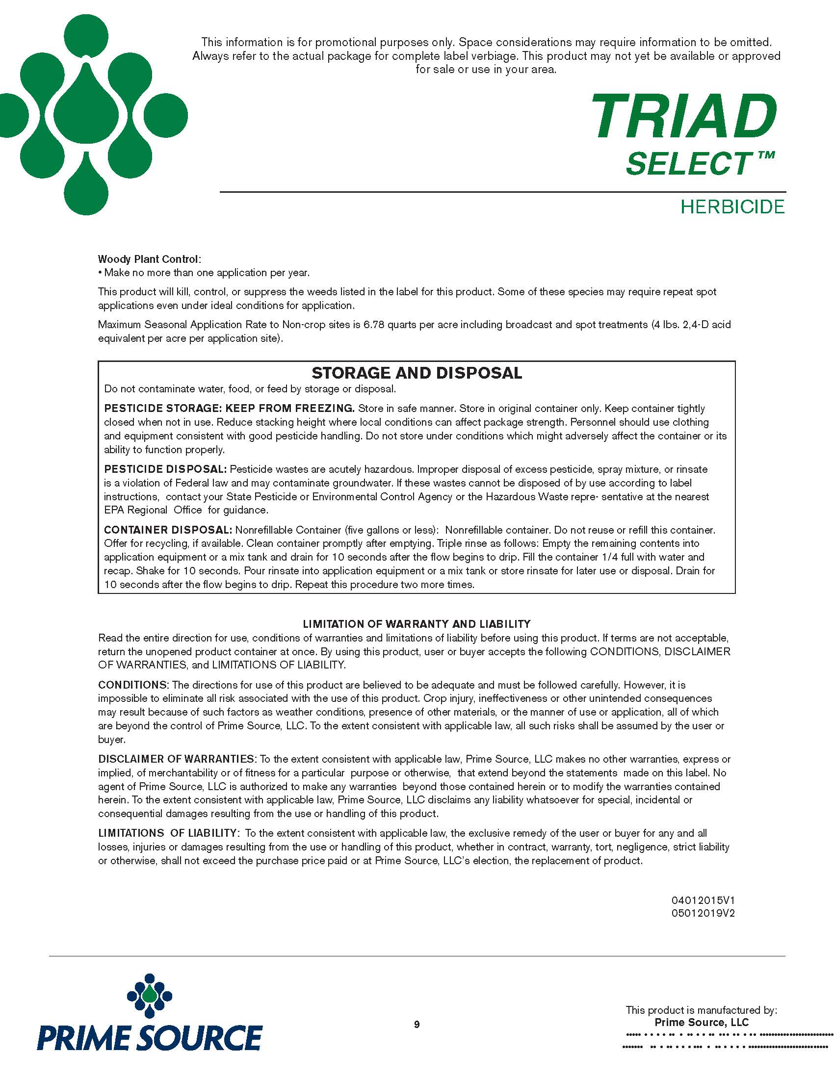 Triad Select Herbicide Broadleaf Weed Control | Landscape Material ...